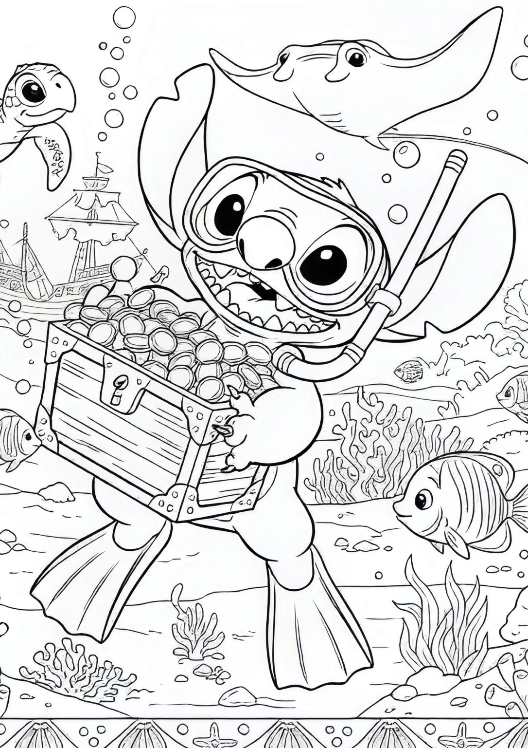 Lilo in Stitch Pobarvanke Brezplačne za Tiskanje in Barvanje