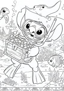 Lilo in Stitch Pobarvanke Brezplačne za Tiskanje in Barvanje