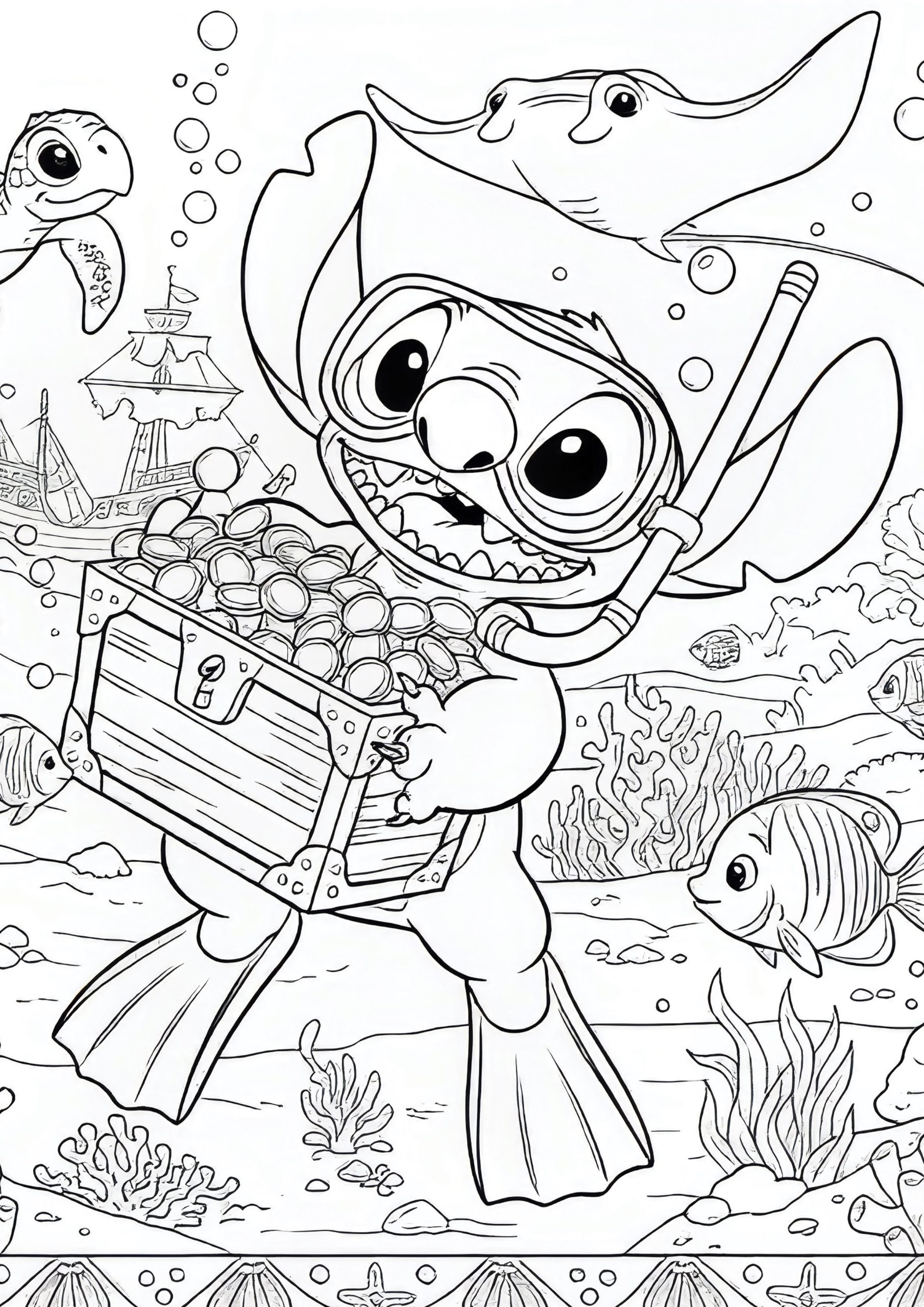 Lilo in Stitch Pobarvanke Brezplačne za Tiskanje in Barvanje