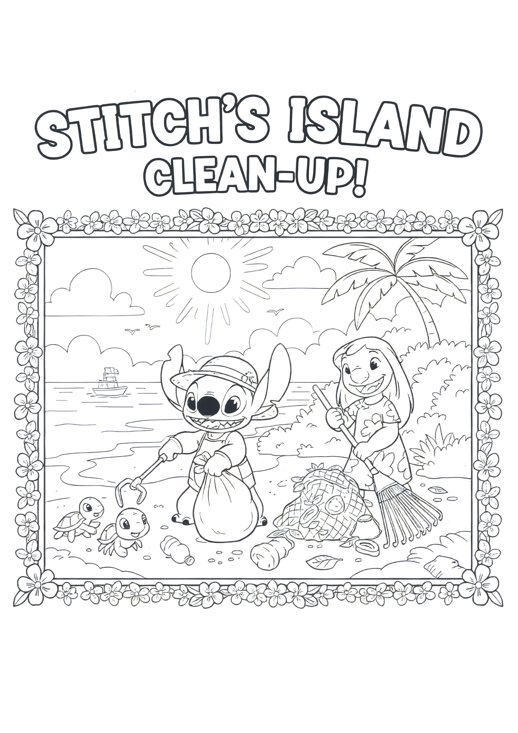 Lilo in Stitch Pobarvanke Brezplačne za Tiskanje in Barvanje